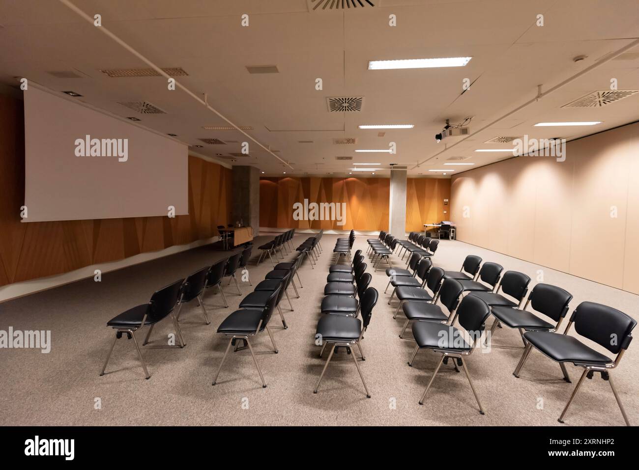 Large presentation screen in modern conference hall. Large presentation ...