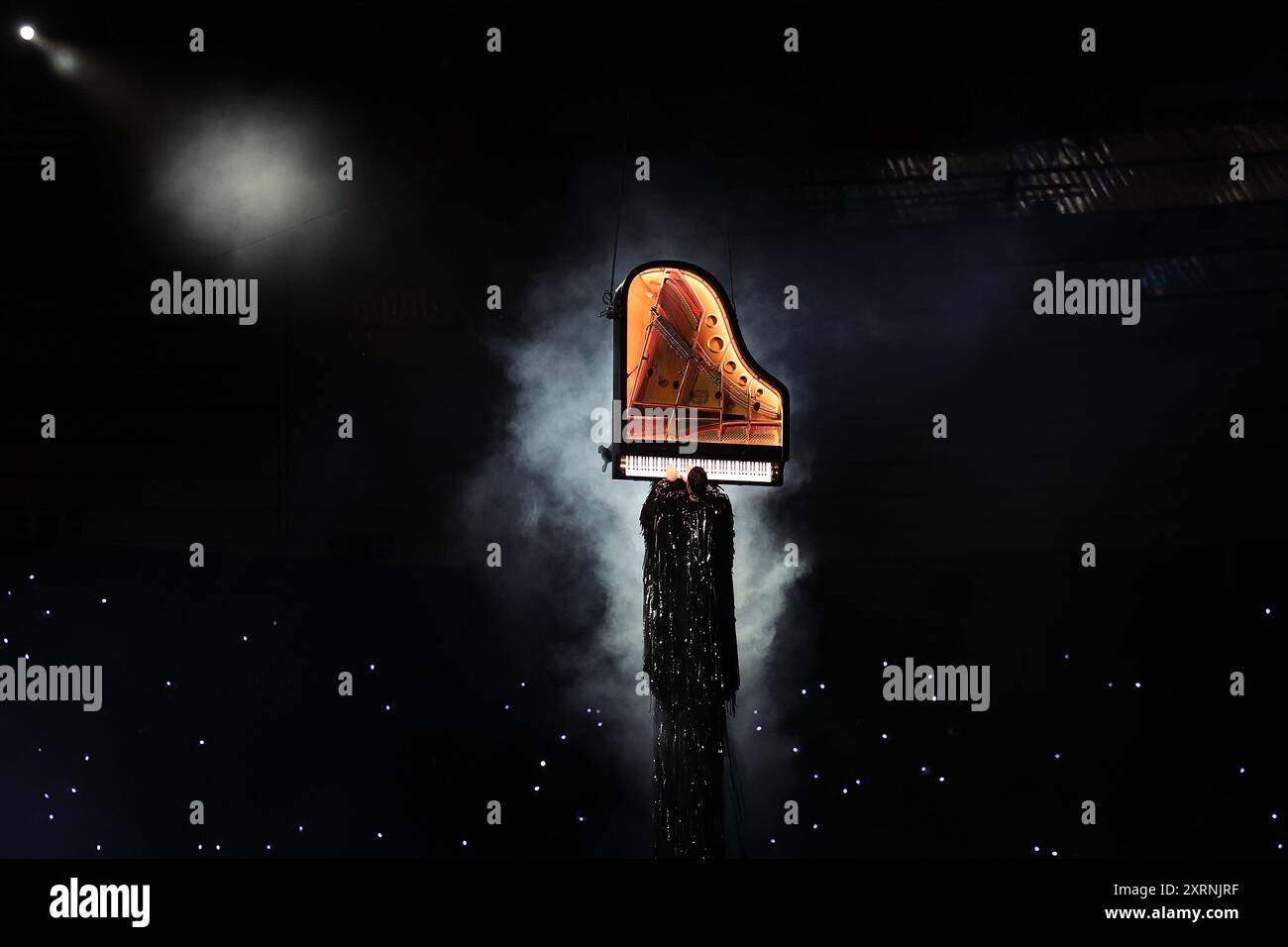 Paris, France. 11th Aug, 2024. Pianist Alain Roche performs the Hymn to ...