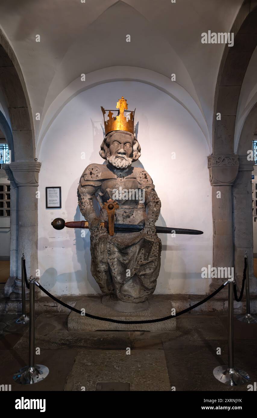 Zurich, Switzerland - July 1, 2024: Medieval statue of Charlemagne ...