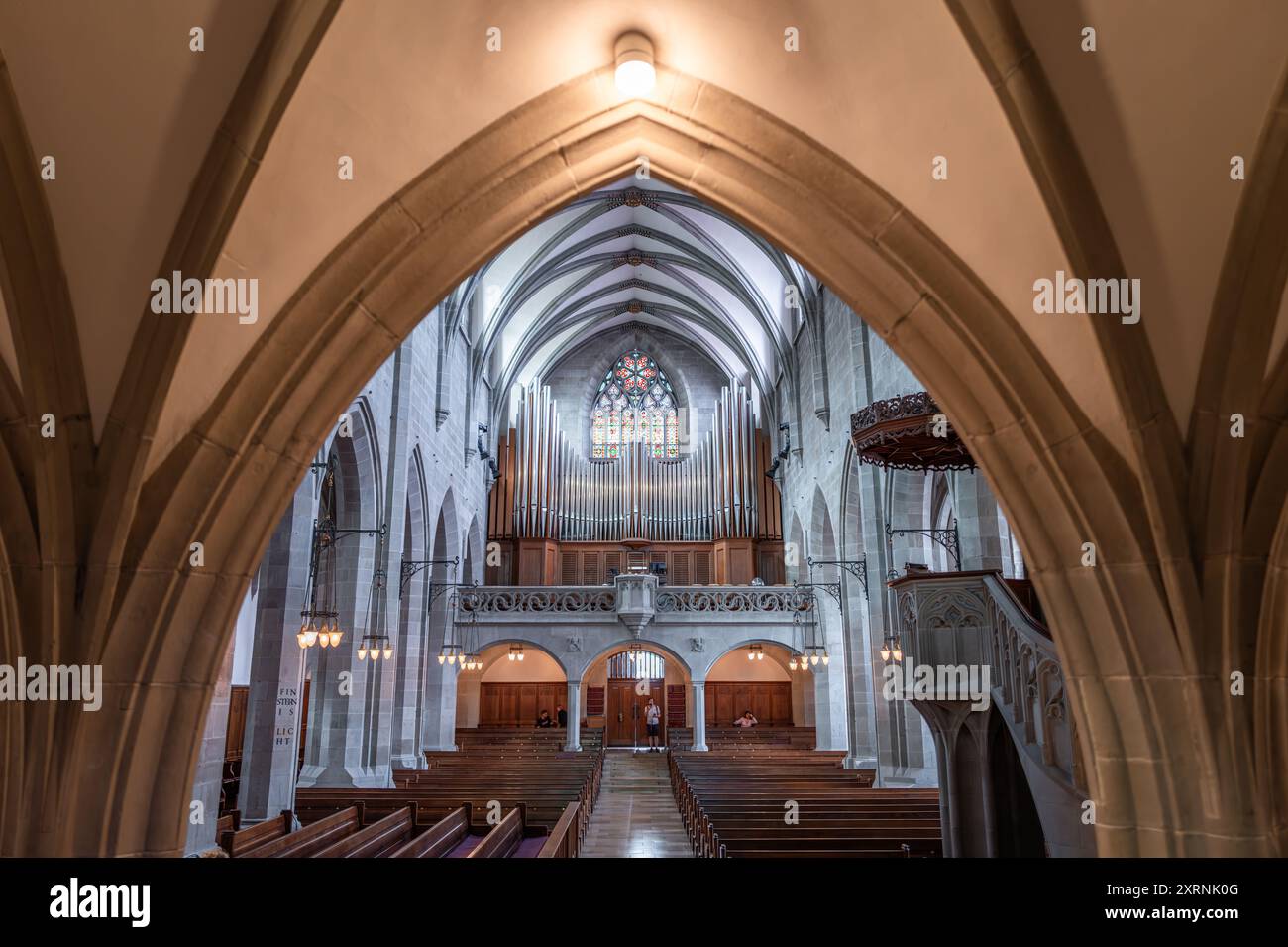Zurich, Switzerland - July 1, 2024: Interior of the reformed ...