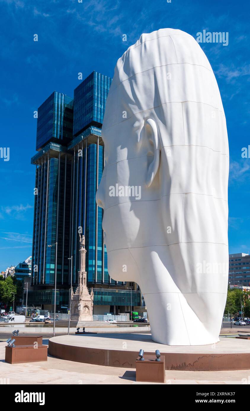 Madrid, Spain - 07 08 2024 : Plaza de Colon, with the Julia sculpture ...