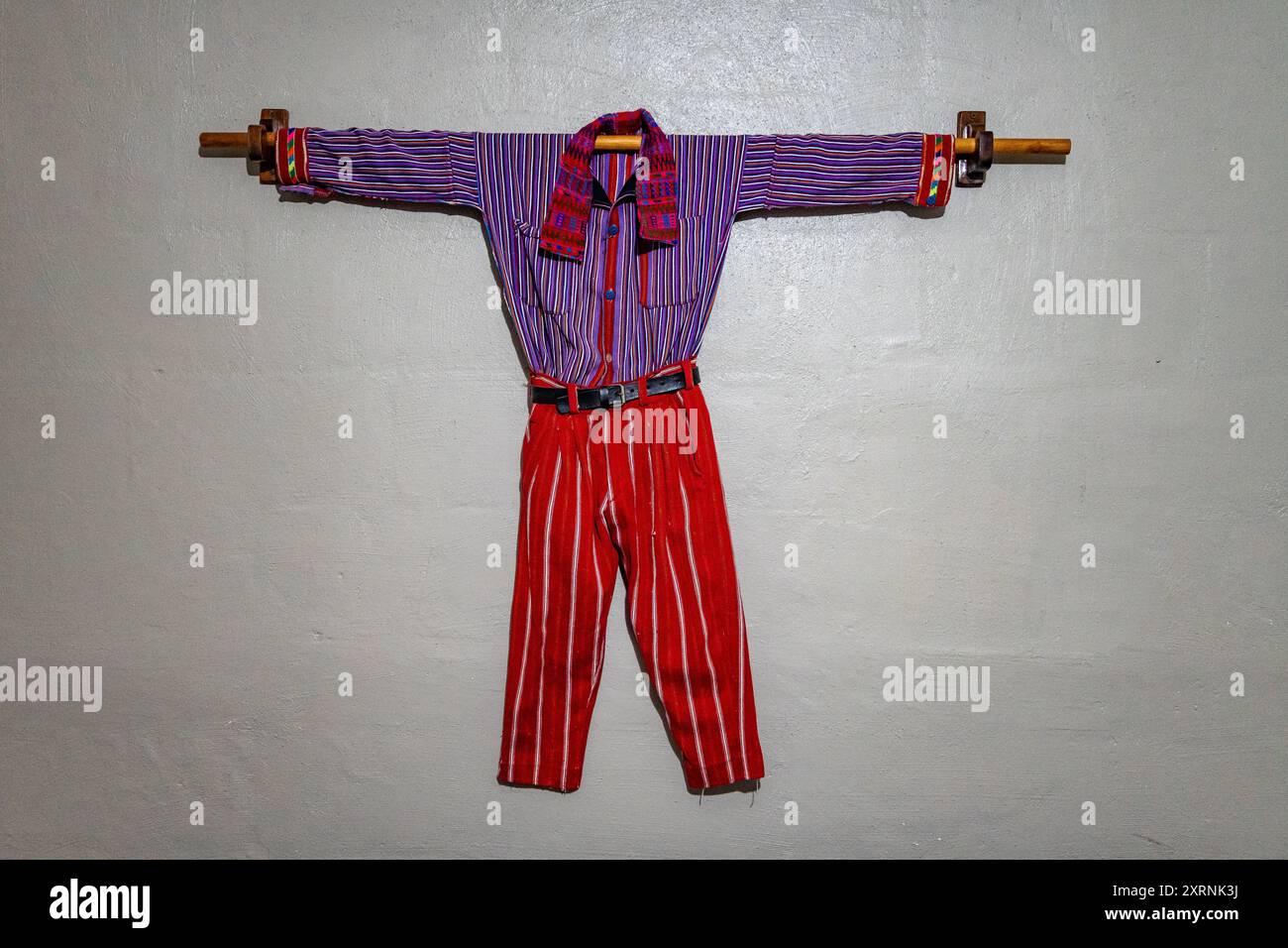 Traditional hand-weaved clothes of an indigenous Mayan Mam tribesman in ...