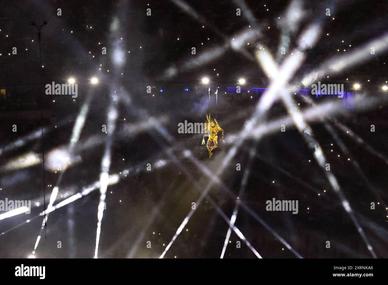 Paris, France. 11th Aug, 2024. The Golden Voyager performs during the ...