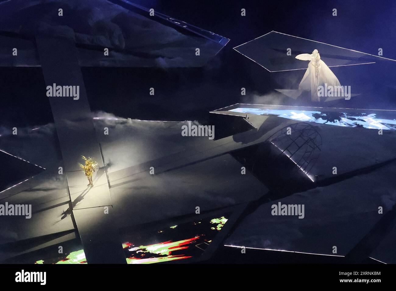 Paris, France. 11th Aug, 2024. The Golden Voyager performs during the ...