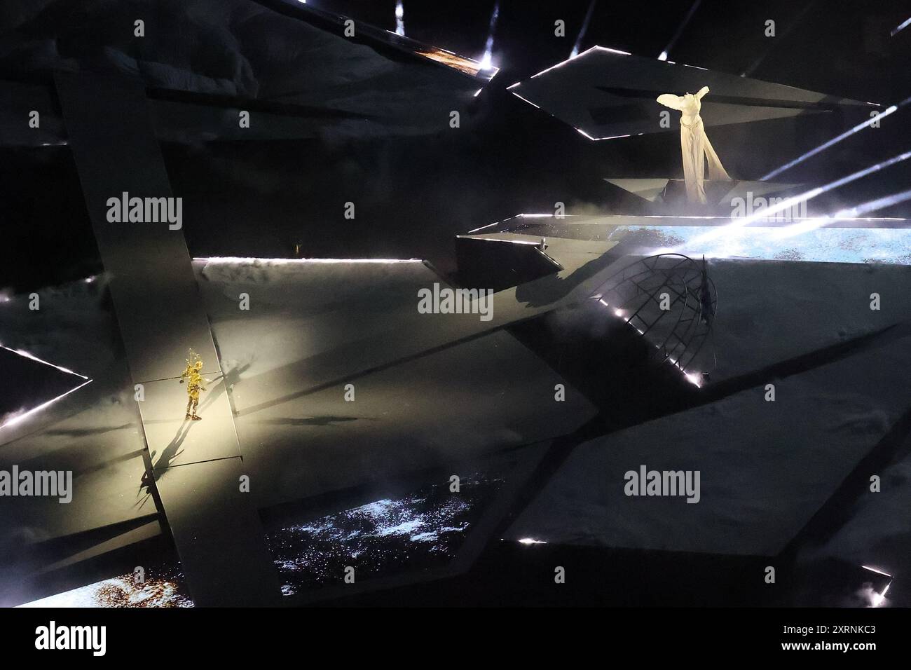 Paris, France. 11th Aug, 2024. The Golden Voyager performs during the ...