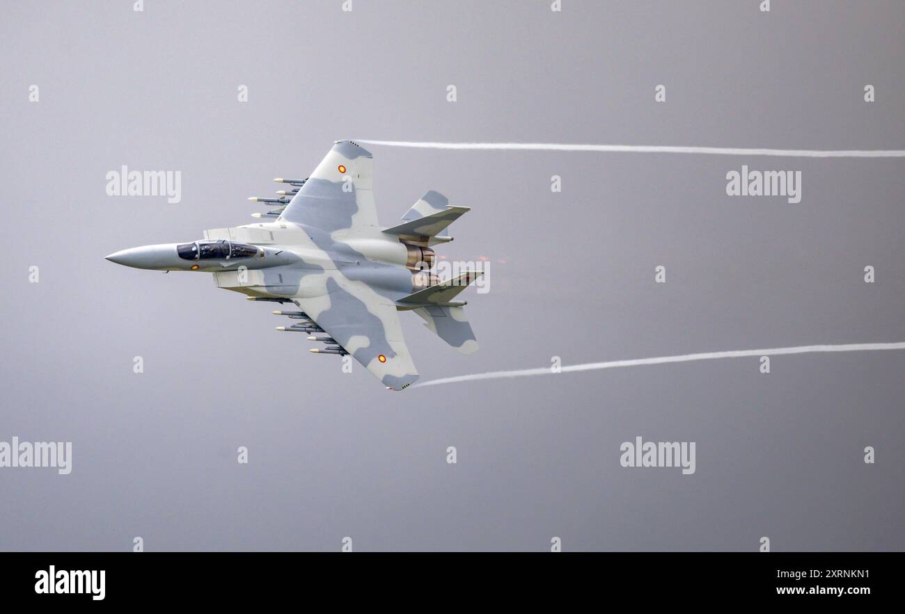 Boeing F-15QA Ababil during display with full weapons fit at the Royal ...