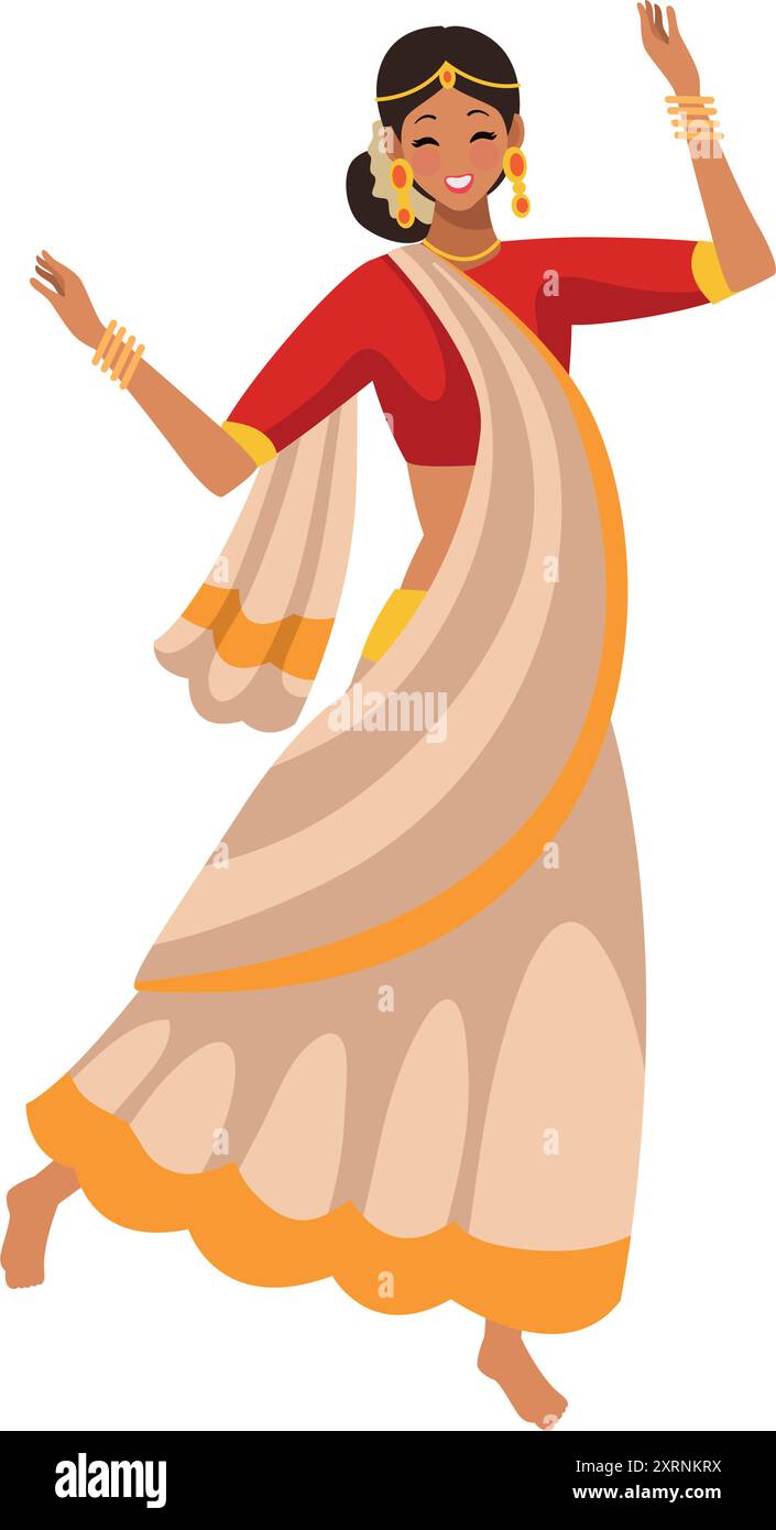 dancing pretty hindu woman Stock Vector Image & Art - Alamy