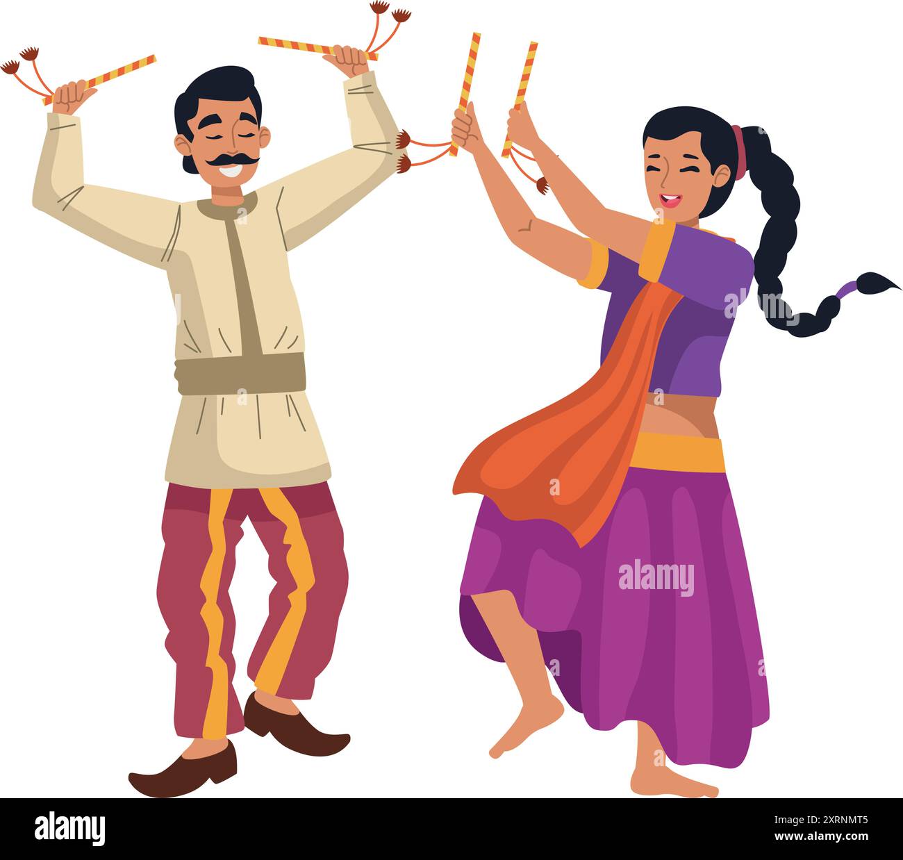 indian couple wearing traditional costumes Stock Vector Image & Art - Alamy