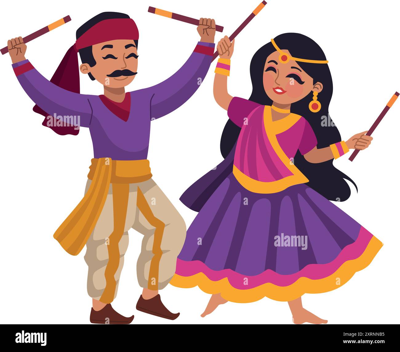 hindu couple dancing in navratri festival Stock Vector Image & Art - Alamy