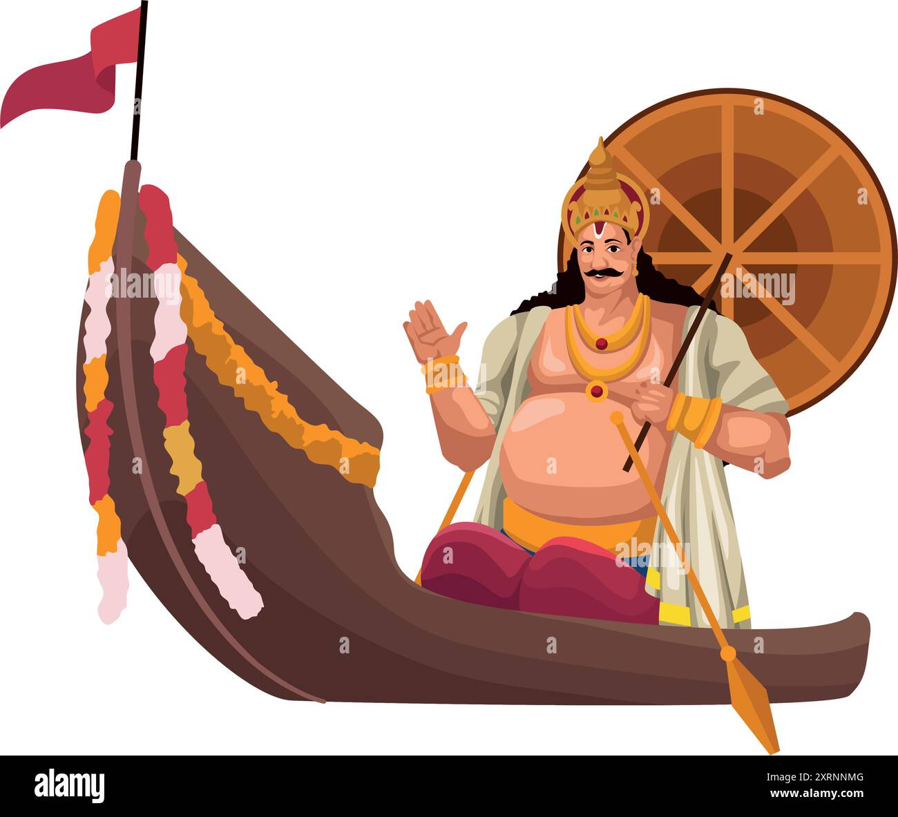 king mahabali in boat celebrating onam Stock Vector Image & Art - Alamy