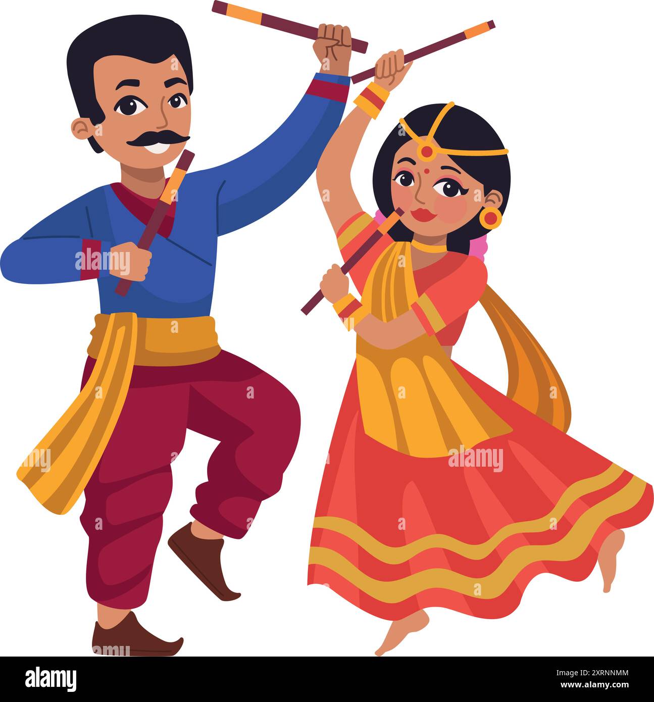traditional couple during the navratri festival Stock Vector Image ...