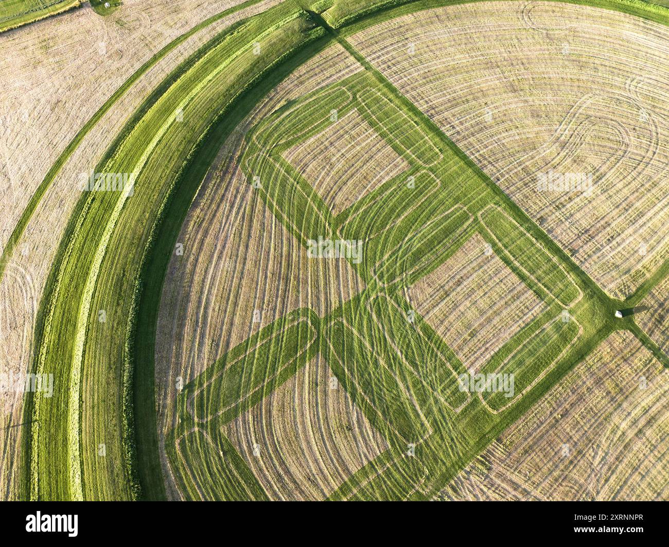 Aerial view of Aggersborg, a 10th-century Viking ring fortress in ...