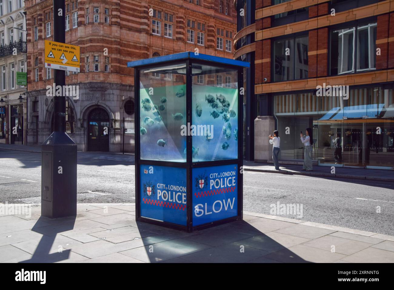 London, UK. 11th August 2024. New Banksy artwork appears on a police ...