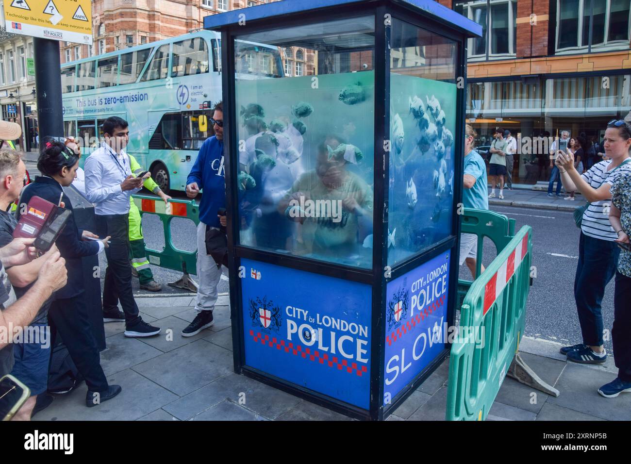 London, UK. 11th August 2024. Barriers are installed around the police ...
