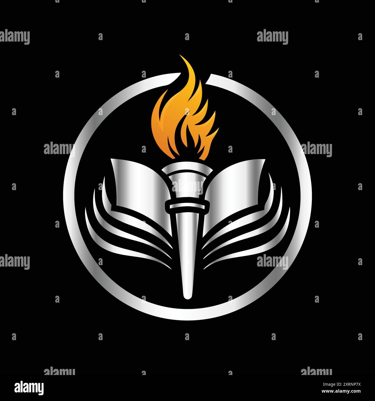 Education logo ,Torch Book with flame Design Vector Template. Torch ...