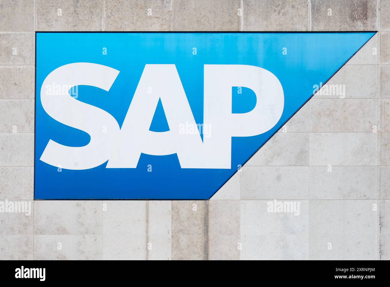 SAP logo on corporate building facade, Global German multinational ...