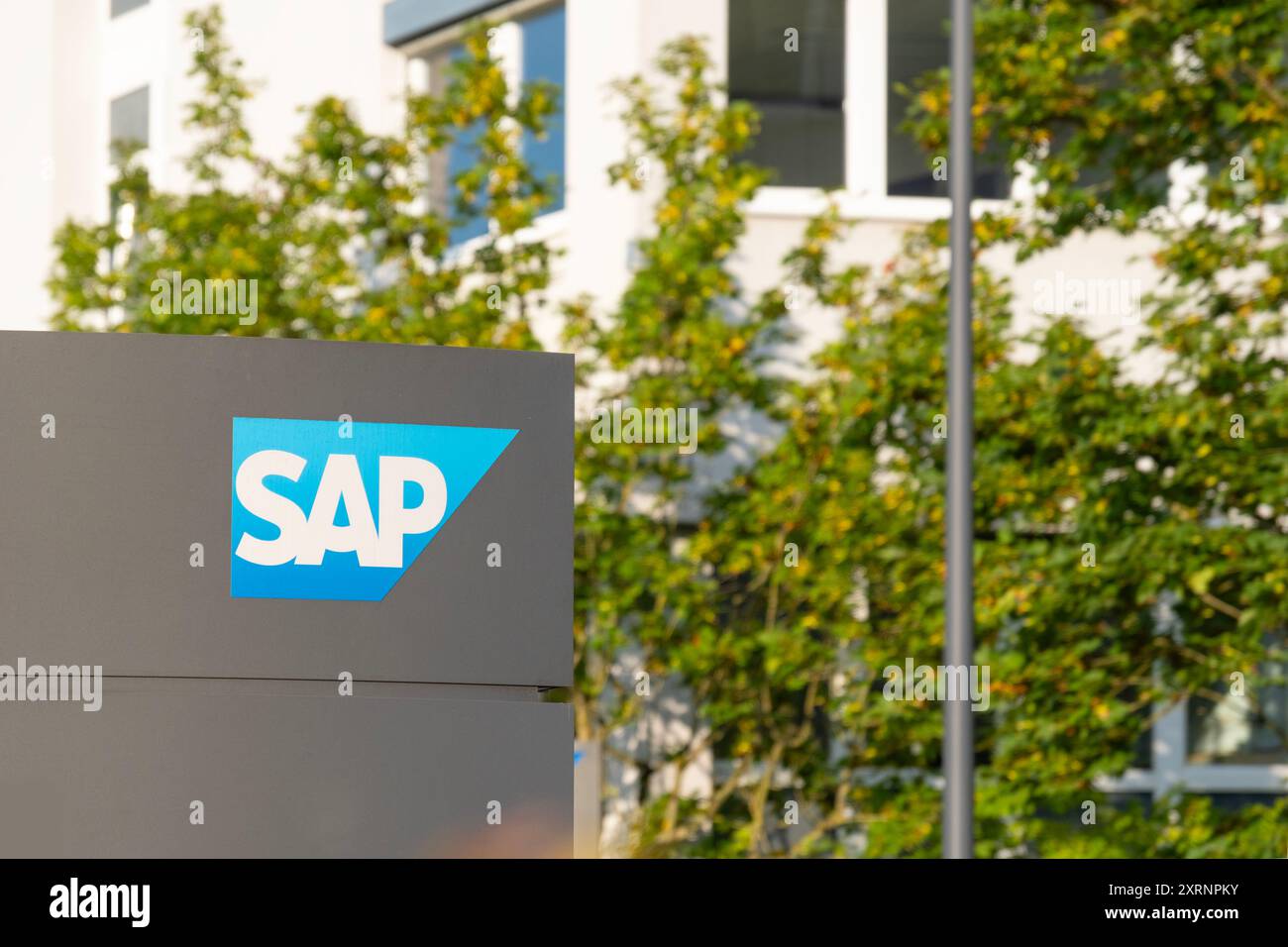 SAP logo on corporate building facade, Global German multinational ...