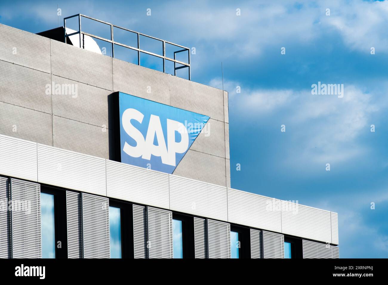 SAP logo on corporate building facade, Global German multinational ...