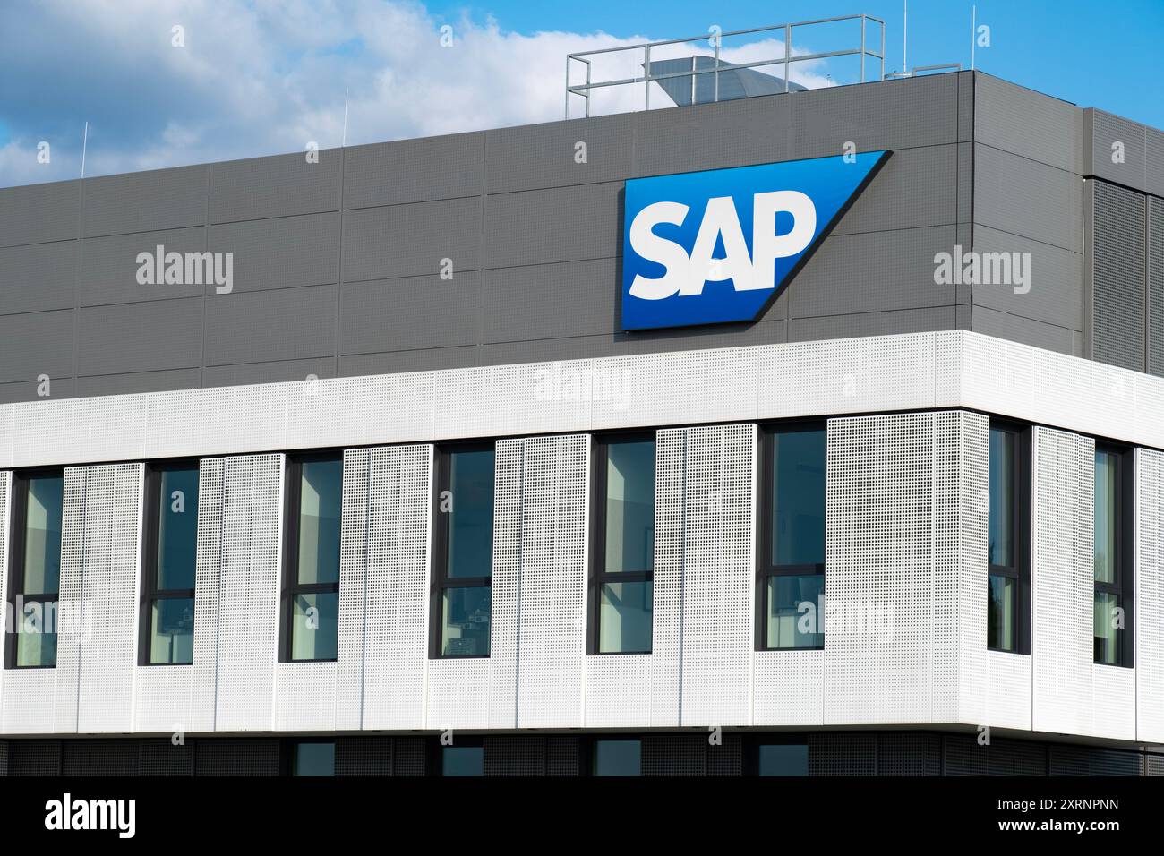 SAP logo on corporate building facade, Global German multinational ...