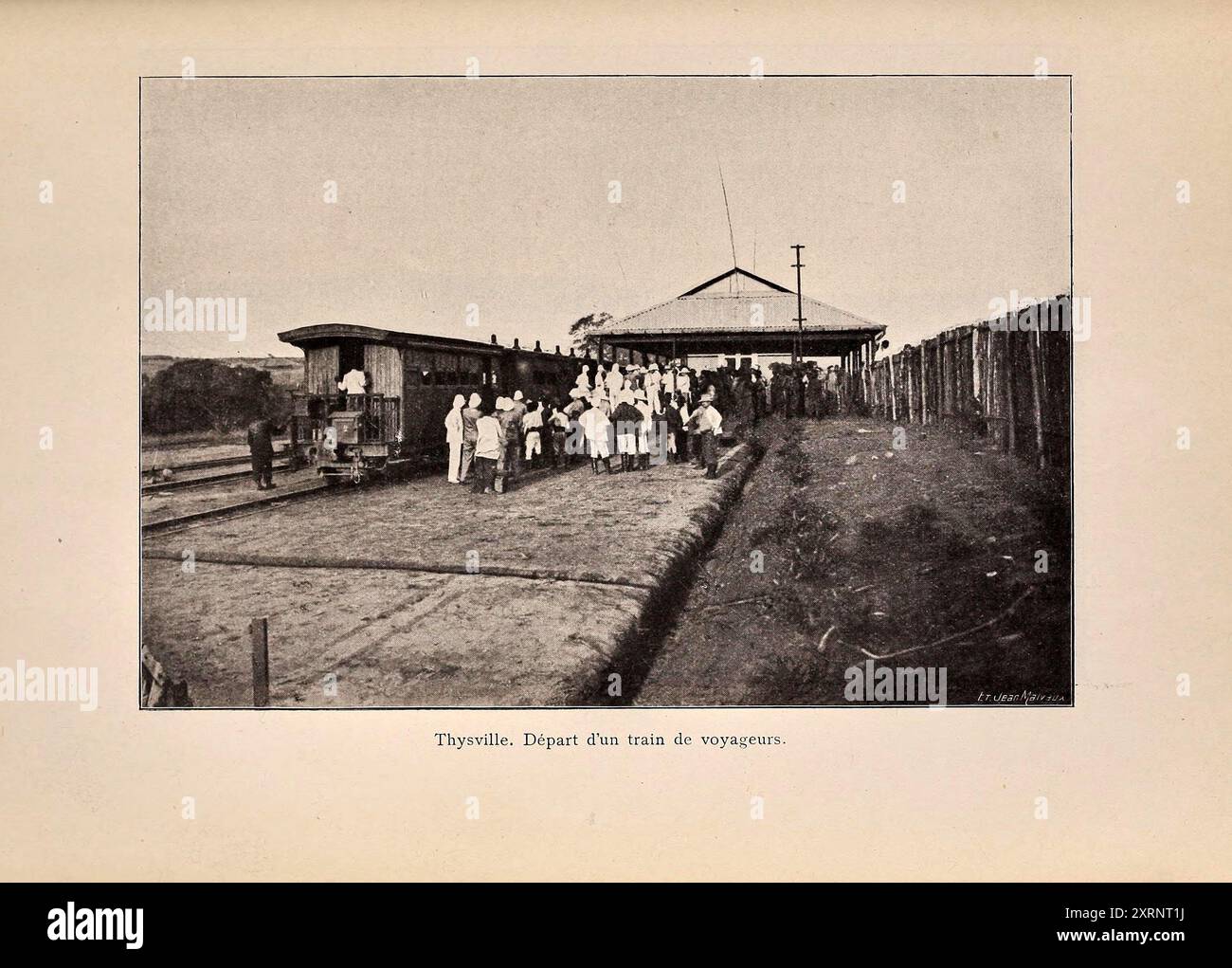 Thysville Train Station, with departure. Vintage image of the 1900s ...
