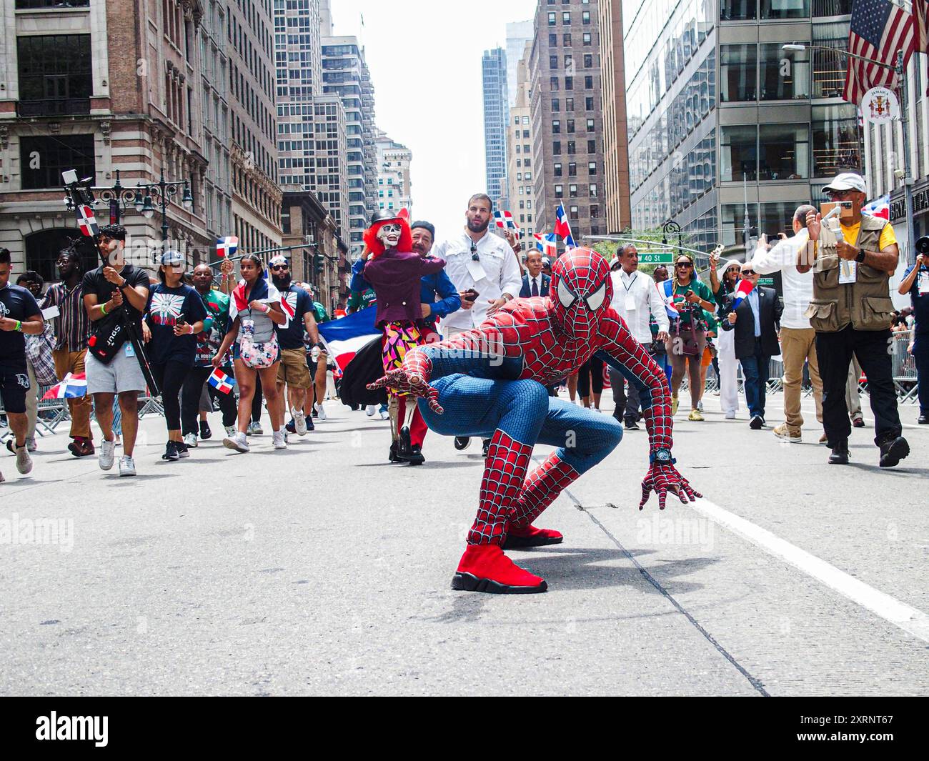 New York, New York, USA. 11th Aug, 2024. A man dressed as spider man ...