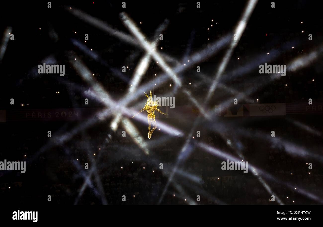 Paris, France. 11th Aug, 2024. The Golden Voyager performs during the ...