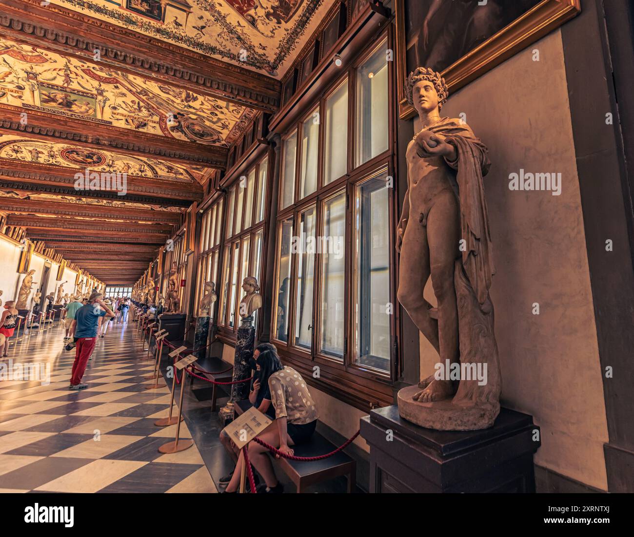 Historic artifacts in the Uffizi Gallery Museum in Florence, Italy ...