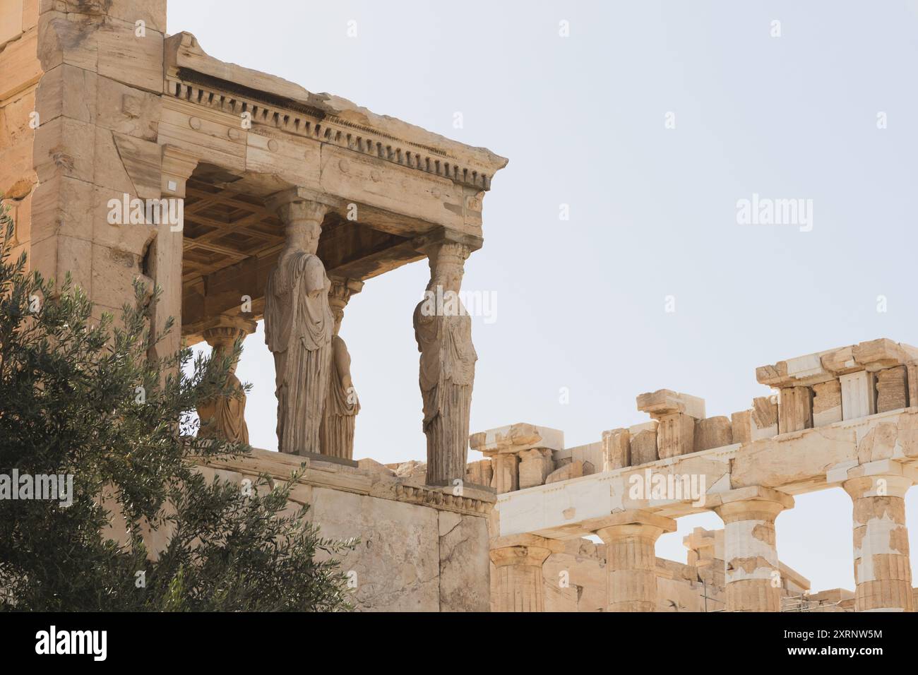 Magical temples of Acropolis during a hot summer day in Athens, Greece ...