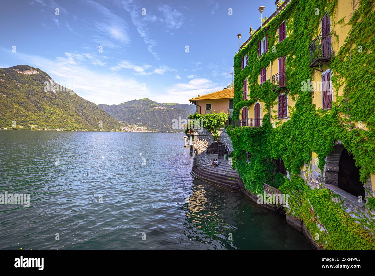 The medieval coastal town of Nesso in the Como lake, Italy Stock Photo ...