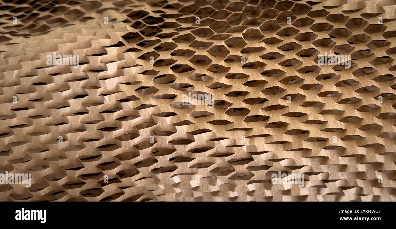 Brown honeycomb shaped packaging paper background texture Stock Photo ...