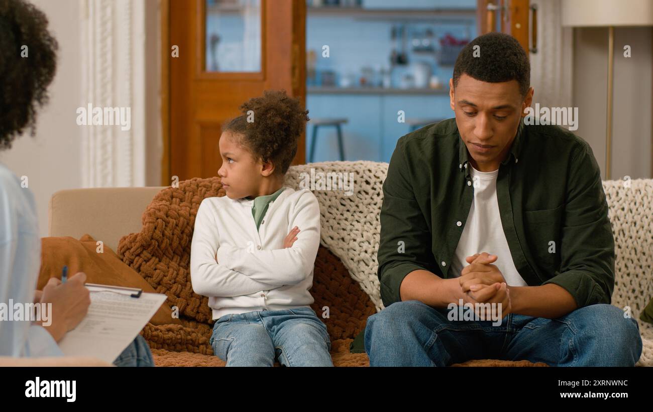 African American father daughter child psychologist visit professional ...