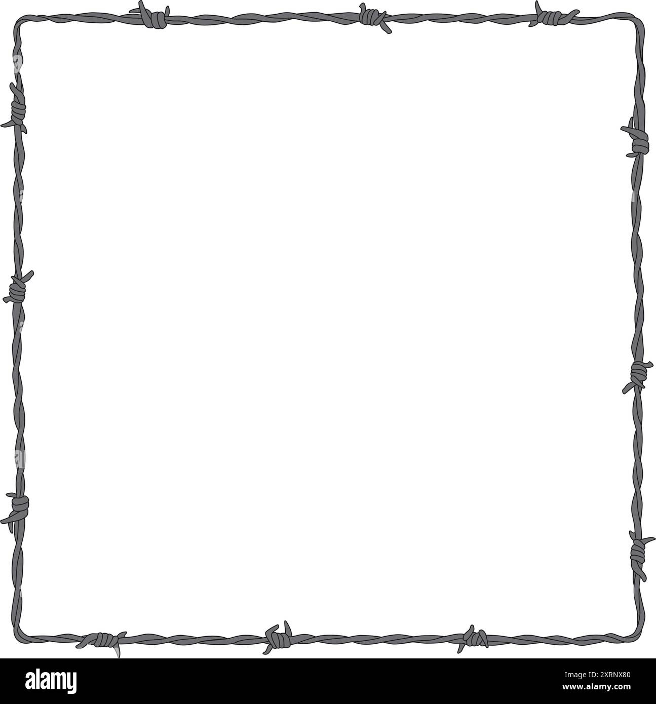 Barbed wire square border frame vector Stock Vector Image & Art - Alamy