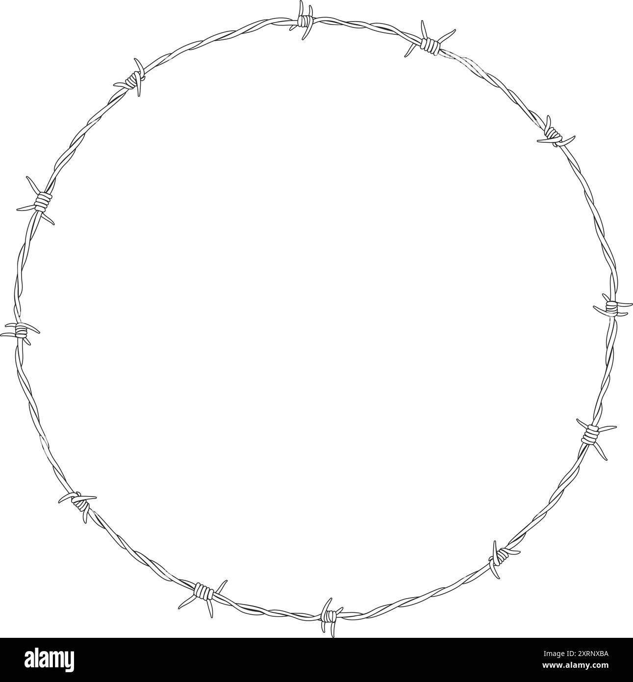 Barbed wire circle frame outline vector Stock Vector Image & Art - Alamy