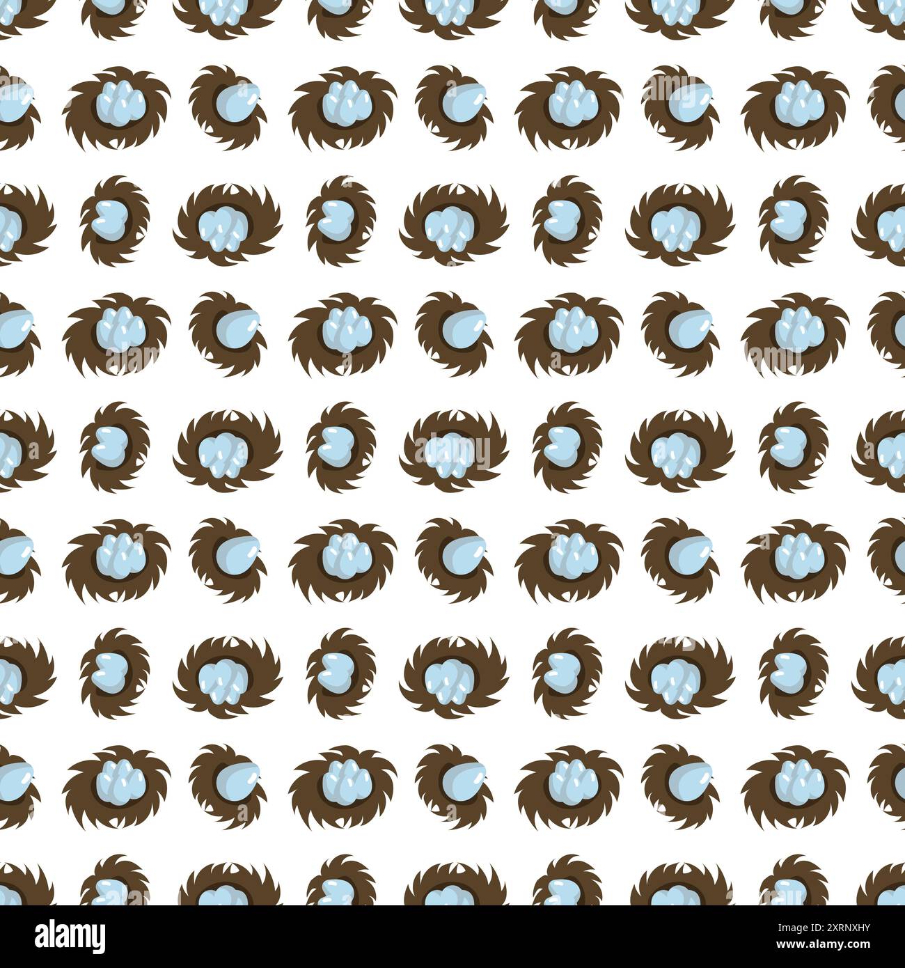 Birds nest with eggs. Vector illustration. Simple seamless pattern ...