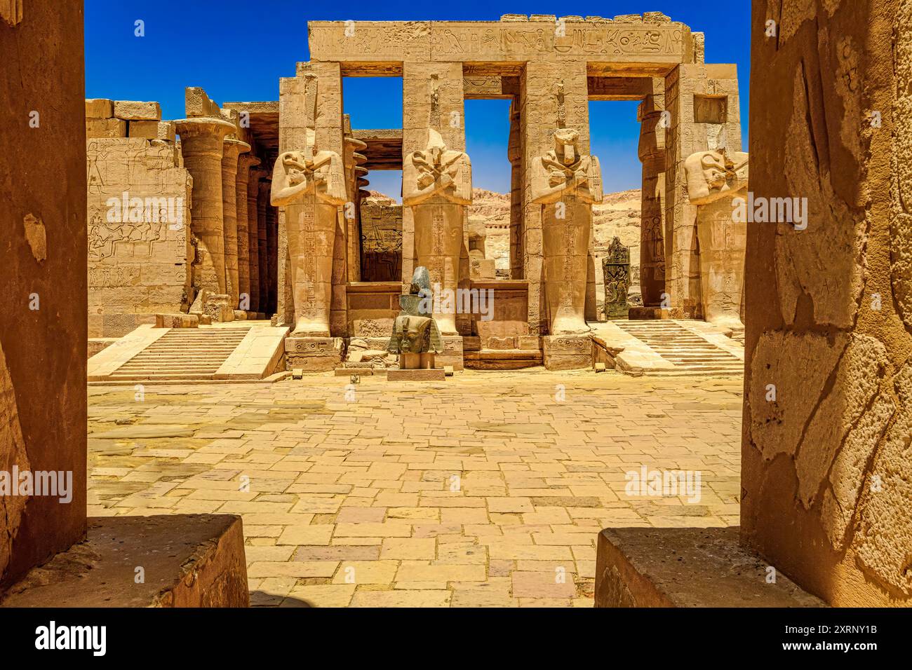 Osiris Pillars In 2nd Court of the Ramesseum, the Mortuary temple of ...