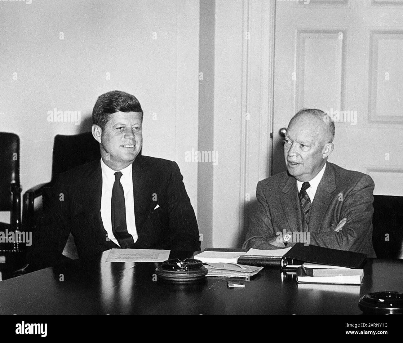 U.S. President-Elect John Kennedy and U.S. President Dwight Eisenhower ...