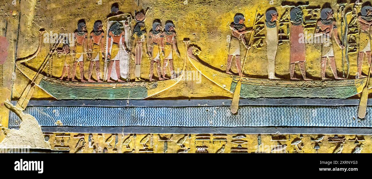 Relief from the Tomb of Seti I showing the journey of the sun god Amun ...