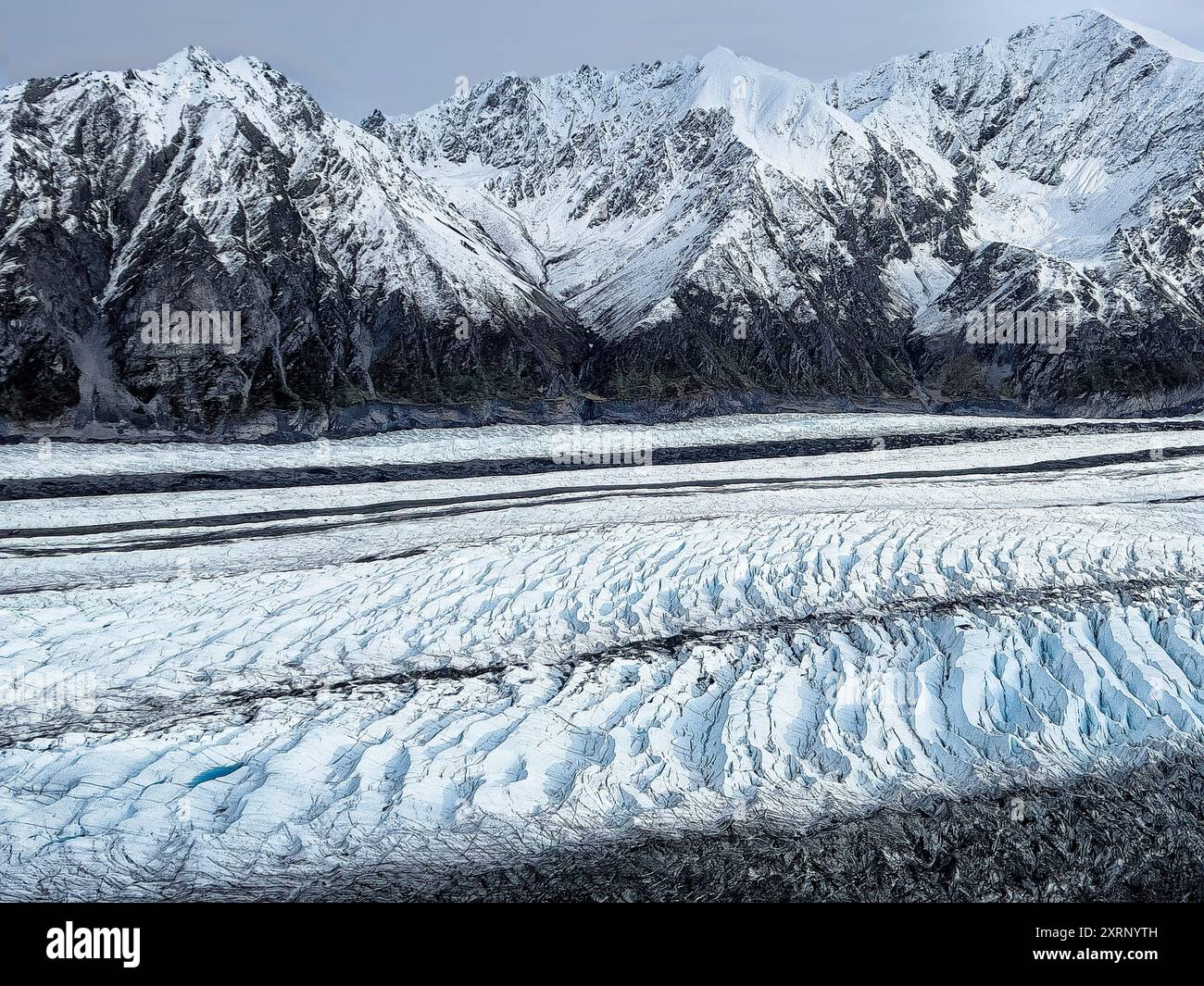 Fog Peak and Matanuska Glacier in Chugach Mountains of Alaska Stock ...