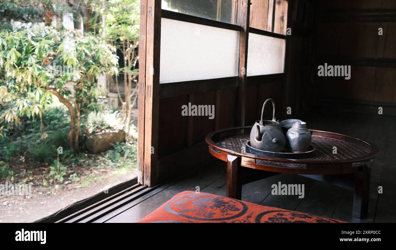 traditional japanese house with the tool of Japanese tea ceremony or ...