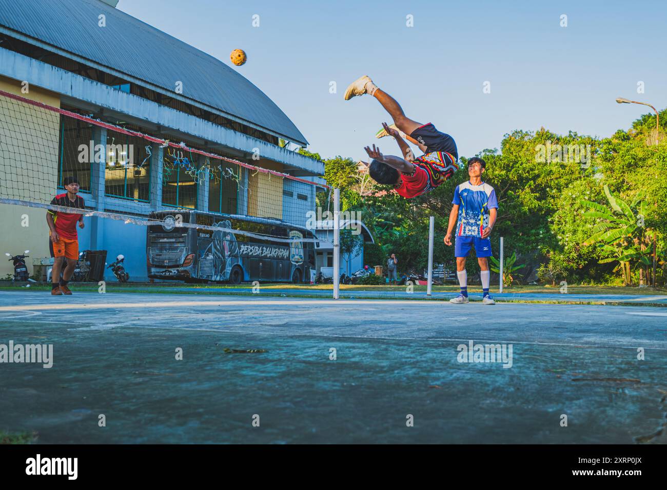 Balikpapan, Indonesia - August 1st, 2024. The sepak takraw player ...