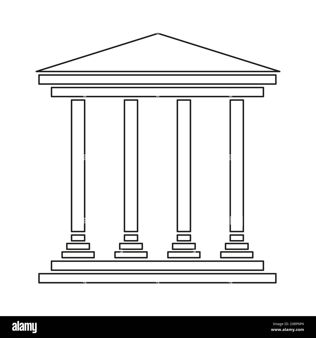 Classical building icon. Outline of a Greek or Roman temple with ...