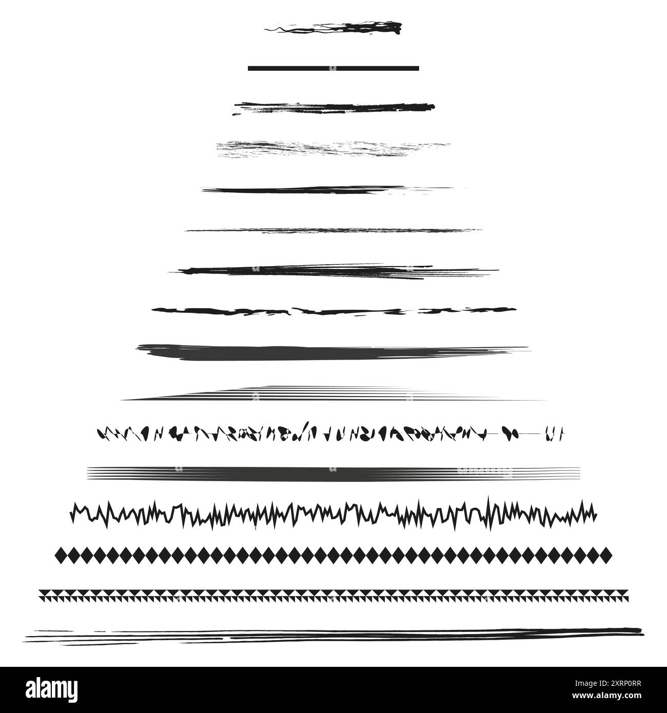 Hand drawn line set. Various brush strokes. Abstract border collection ...