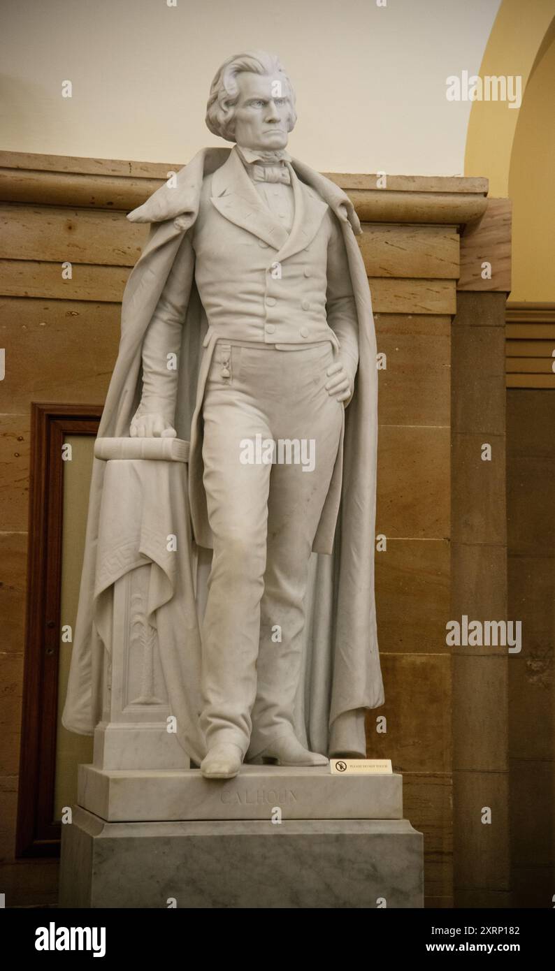 statue of US Vice President John C Calhoun inside the US capitol ...