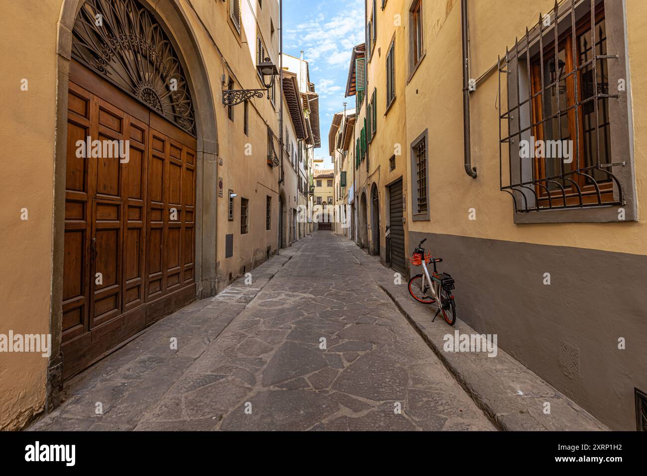 Street view of the medieval famous city of Florence, Italy Stock Photo ...