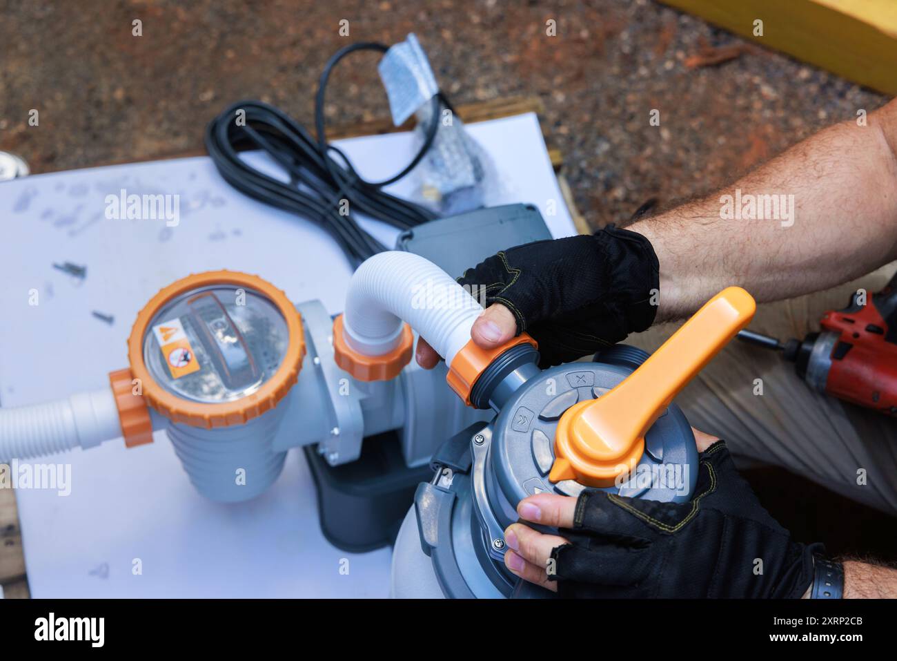 Assembling sand filter system tank, equipment for cleaning water in ...