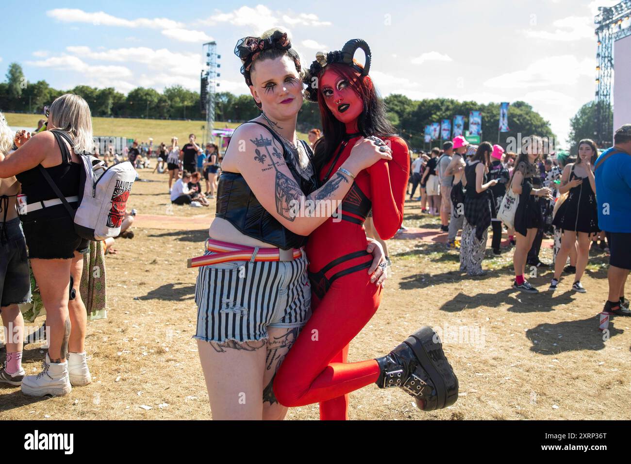 Milton Keynes, England, 11th August, 2024. Fans attending Bludfest at ...