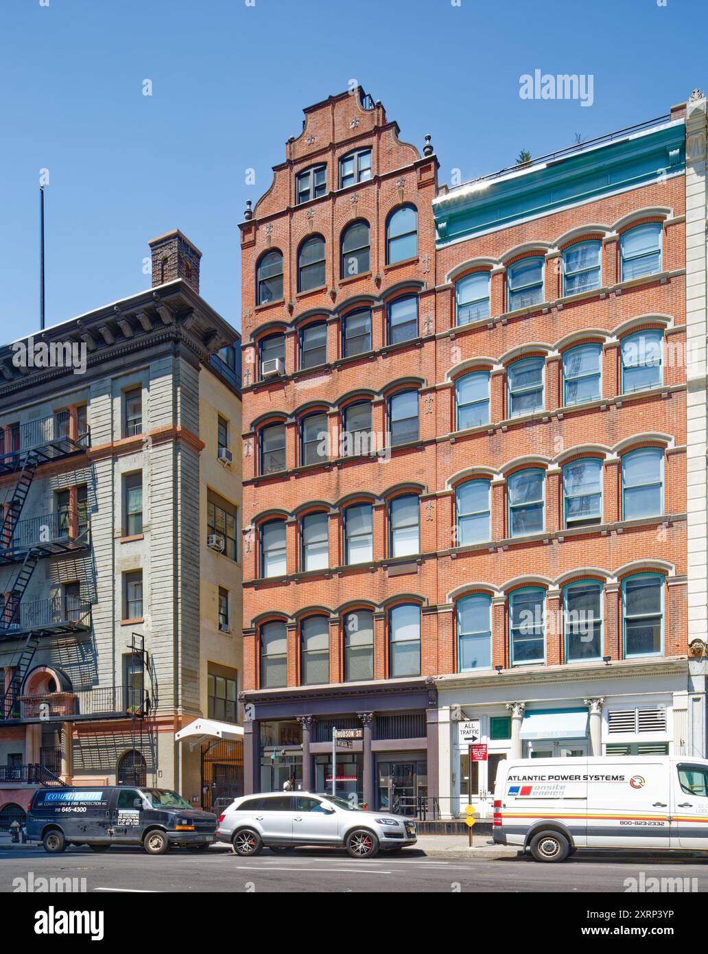 71 Hudson Street, Tribeca West Historic District, is an 1880 cast iron ...