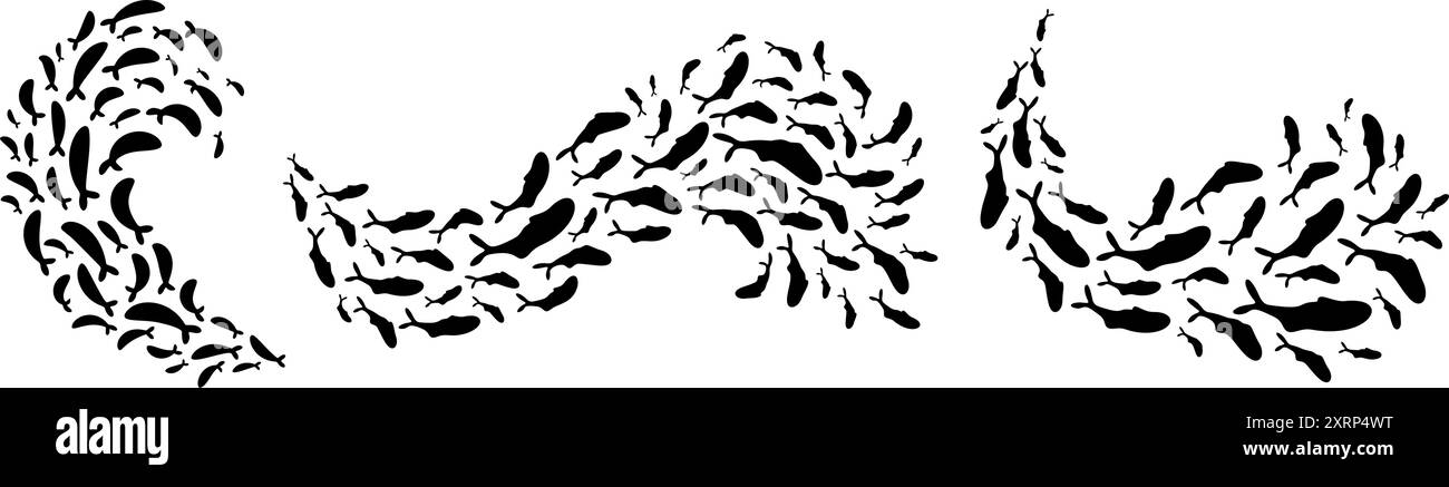 Diverse Fish Patterns, Swirling Underwater Shapes Stock Vector Image ...