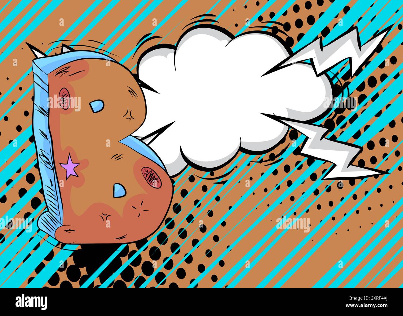 Cartoon Letter B with blank speech bubble, comic book Alphabet ...