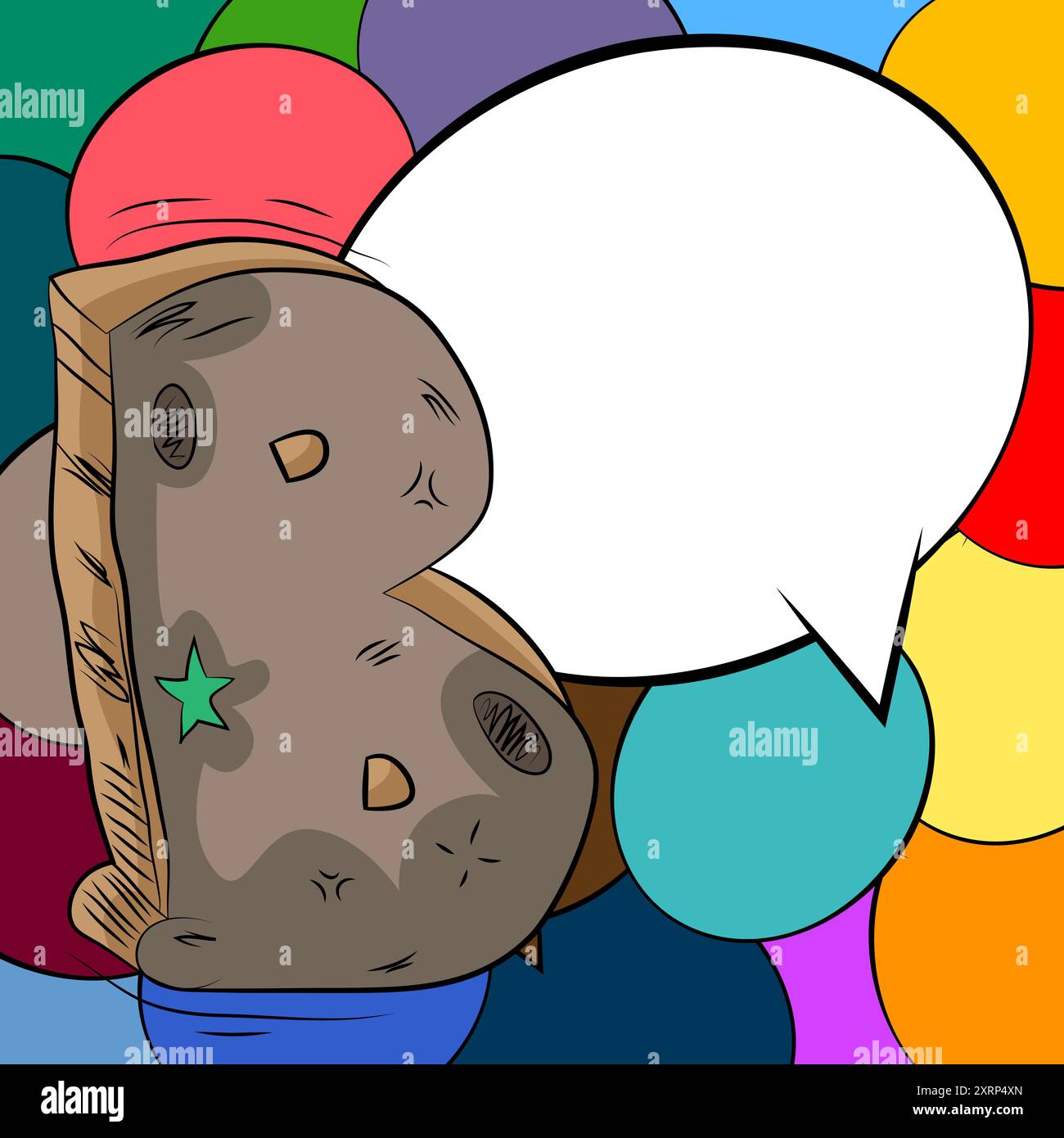 Cartoon Letter B with blank speech bubble, comic book Alphabet ...